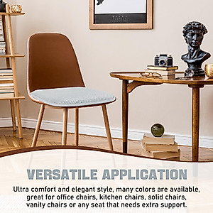 PRONOUS Light Grey Memory Foam Chair Pads, 2 Pack D-Shaped Seat Cushions for Dining Office Chairs, 17" x 15", Nonslip