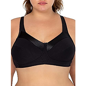 Fruit of the Loom Women's Seamed Soft Cup Wirefree Cotton Bra with Satin Trim, Sand/White, 36C