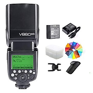 GODOX V860II-C Kit E-TTL High-Speed Sync 1/8000s 2.4G GN60 Li-ion Battery 1.5s Recycle Time Camera Flash Speedlite Light for Canon EOS Cameras with Color Filters & Diffuser (V860II-C)