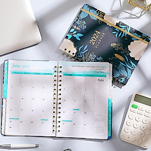 2024 Planner - Planner 2024, 2024 Planner Weekly and Monthly, Jan 2024 - Dec 2024, 6.4" x 8.5", 2024 Calendar Planner with Monthly Tabs, Back Pocket, Holidays, Thick Paper, Twin-Wire Binding