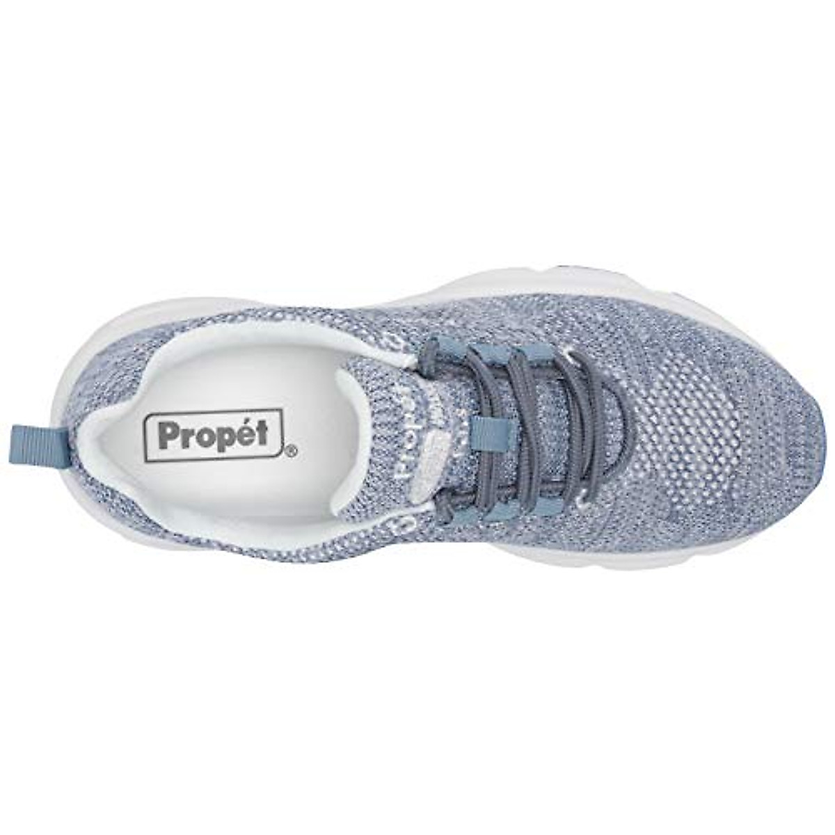 Propét Womens Stability Fly Sneaker, Denim/White, 13 X-Wide US