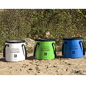 YUMQUA Collapsible Bucket 5 Gallon(20L), Multifunctional Portable Folding Bucket Water Container Wash Basin for Camping Fishing Hiking Traveling Outdoor Survival Gardening Car Washing (Blue)