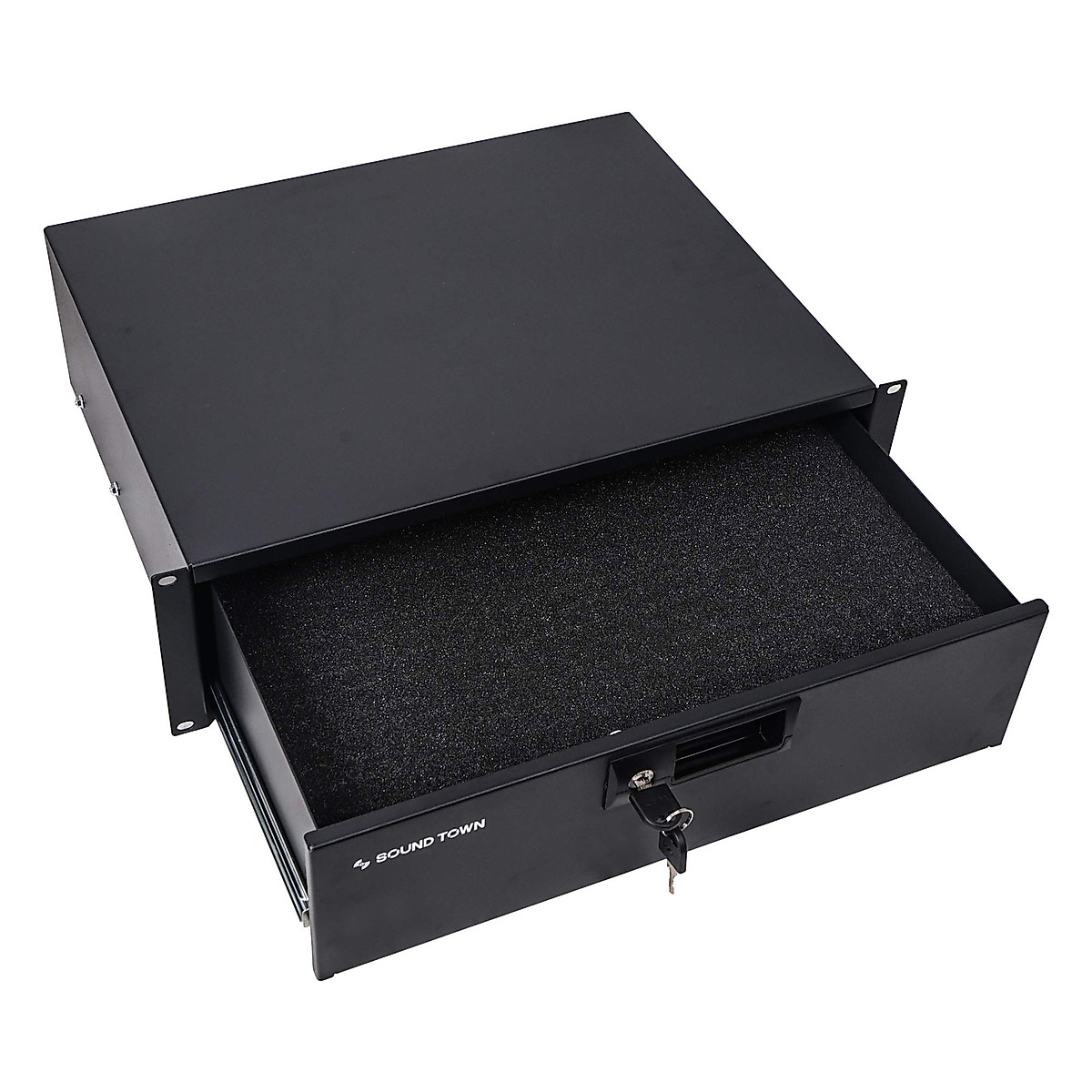 Sound Town 19-inch 3U Locking Rack Drawer, with Protection Foam (STRD-3D)