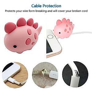 Cable Protector Fits iPhone iPad Android Sumsung Galaxy Cable Plastic Jurassic Plant-Eater Dinosaur Phone Accessory USB Charger Data Protection Cover Chewers Earphone Cord Bite 6 Pack (6 Pack)