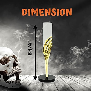4E's Novelty Skeleton Hand Flutes 12 Pack - Premium Clear Plastic Halloween Champagne Cocktail Goblets (2.7oz) Halloween Cups Wine Shot Glasses Set for Party Supplies Decoration