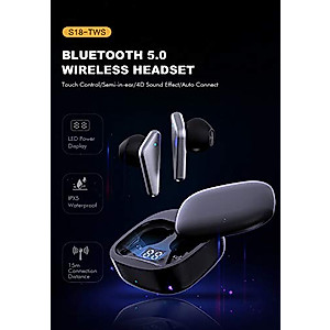 Astren Zyre Noise Cancelling Wireless Earbuds with Mic, Bluetooth 5.0, and Quick Charging Case, IPX5 Waterproof and Sweat Resistant for Running, Exercise, Sports, 8 Hour Playback