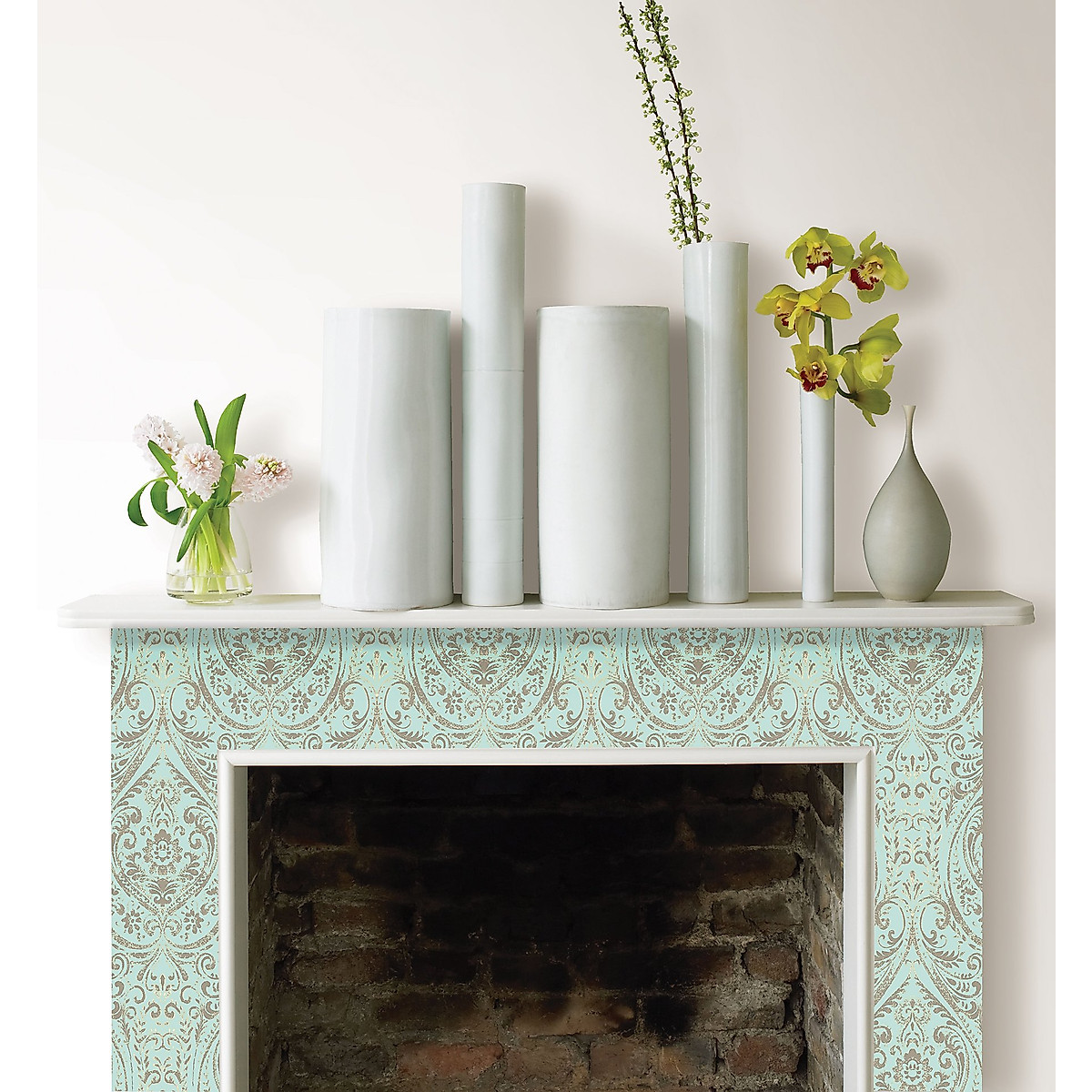 NuWallpaper NU2079 Nomad Damask Peel & Stick Wallpaper, Blue