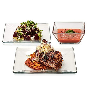 Libbey Tempo 12-Piece Glass Dinnerware Set, 37 oz, Clear, Service for 4