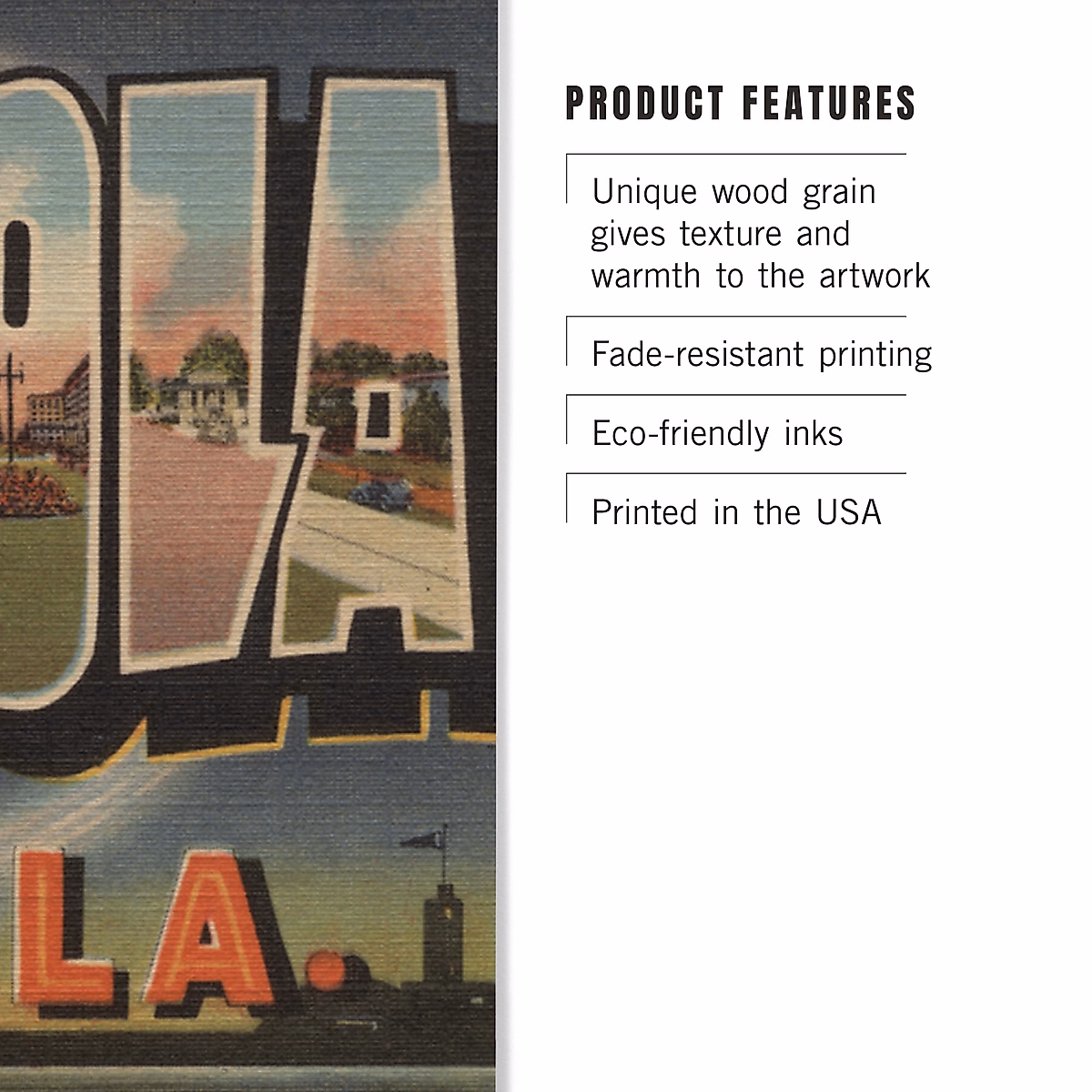 Lantern Press 6x9 Inch Wood Sign, Ready to Hang Wall Decor, Greetings from Pensacola, Florida (Airplanes)