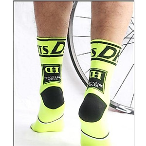 Beauty.N.Q Cycling Socks for Men Women Mountain Bike Mtb Bicycle Athletic Socks Sports (as1, alpha, one_size, regular, regular, White+Orange+Blue, S-Shoe 5-7)