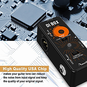 Amuzik Di Box Effect Pedal Matchbox Effector for Electric Guitar Pedal with Ture Bypass Mini Size