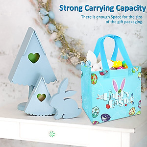 Colovis 12PCS Easter Gift Bags, Reusable Easter Treat Bags for Kids, Non-Woven Easter Bags With Handles for Gifts Wrapping, Easter Party Favors (8.3 x 7.9 x 5.9 Inches)