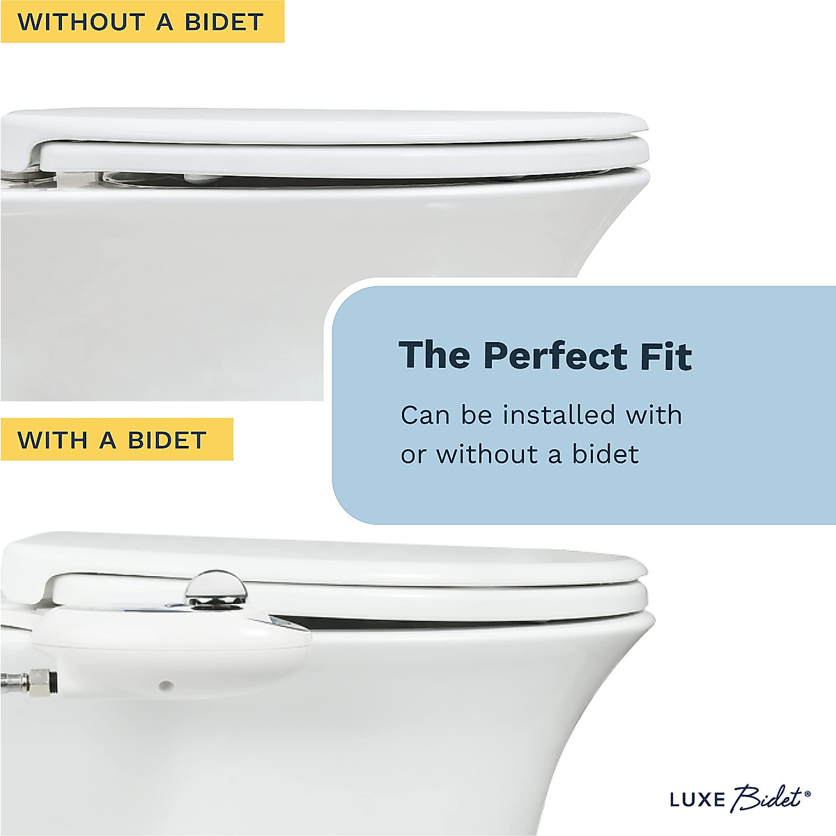 LUXE Bidet NEO 185 Plus White and LUXE Elongated Toilet Seat Bundle