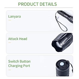YZYOE Rechargeable red Light Flashlight，Tactical Flashlights， 2 in 1 White Lights and LED Red Hunting Light，2 Modes, Coon Hunting Lights， Detector,Night Observation, Astronomy, Aviation.