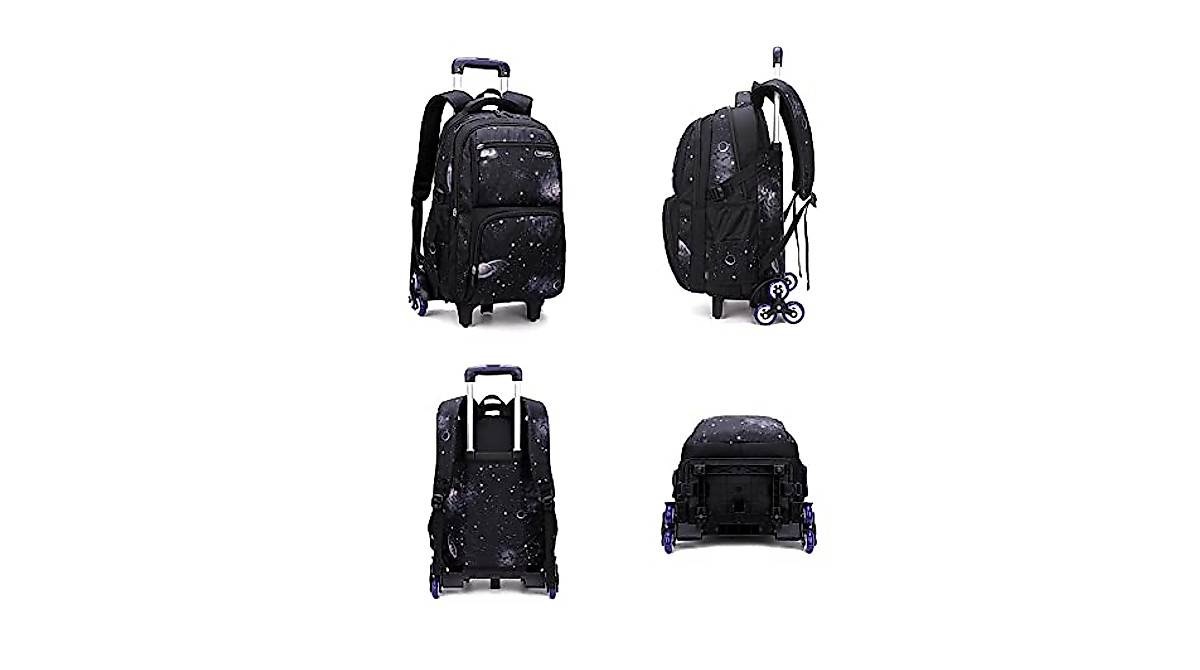 Boys Rolling Backpack - Durable School Trolley Bag