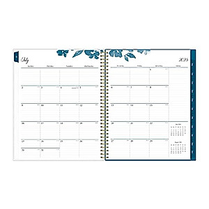 Blue Sky 2023-2024 Academic Year Weekly and Monthly Planner, 8.5" x 11", Frosted Flexible Cover, Wirebound, Bakah Blue (131951-A24)