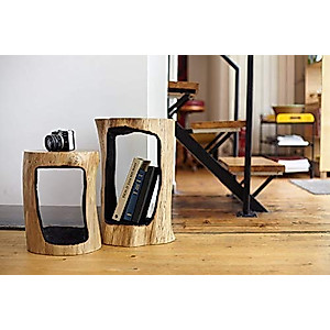 Space-Saving Coffee Log Side Table Made From Wood Available In Different Height Perfect Holiday Decor Or Boyfriend Gift