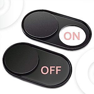 NMEGOU Metal Webcam Cover Slide, Shutter Magnet Slider Camera Cover for Web Cam iPhone PC Laptops Tablet Phone Lens Protect Privacy Sticker (Black-3pcs)