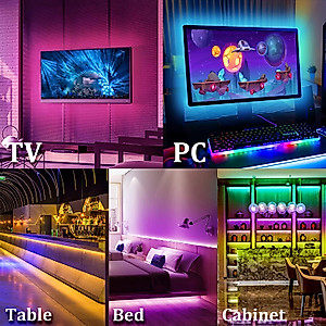 DAYBETTER LED Lights for TV 14.8ft,TV LED Backlight for 65-75Inch, RGB Behind TV LED Lights for Bluetooth,Music Sync APP and Remote Control, Strip Lighting for Christmas Gaming Room HDTV Mood
