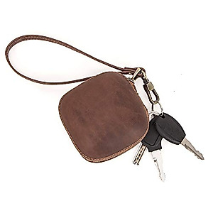 Apqdw Powerbeats Pro Case Cover, Leather Case for Power Beats Pro, Powerbeats Pro Accessories Beats Earbuds Carrying Case with Keychain (Brown)