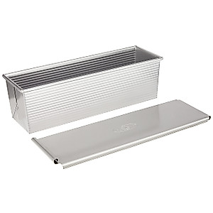 USA Pan Bakeware Pullman Loaf Pan with Cover, 13 x 4 inch, Nonstick & Quick Release Coating, Made in the USA from Aluminized Steel