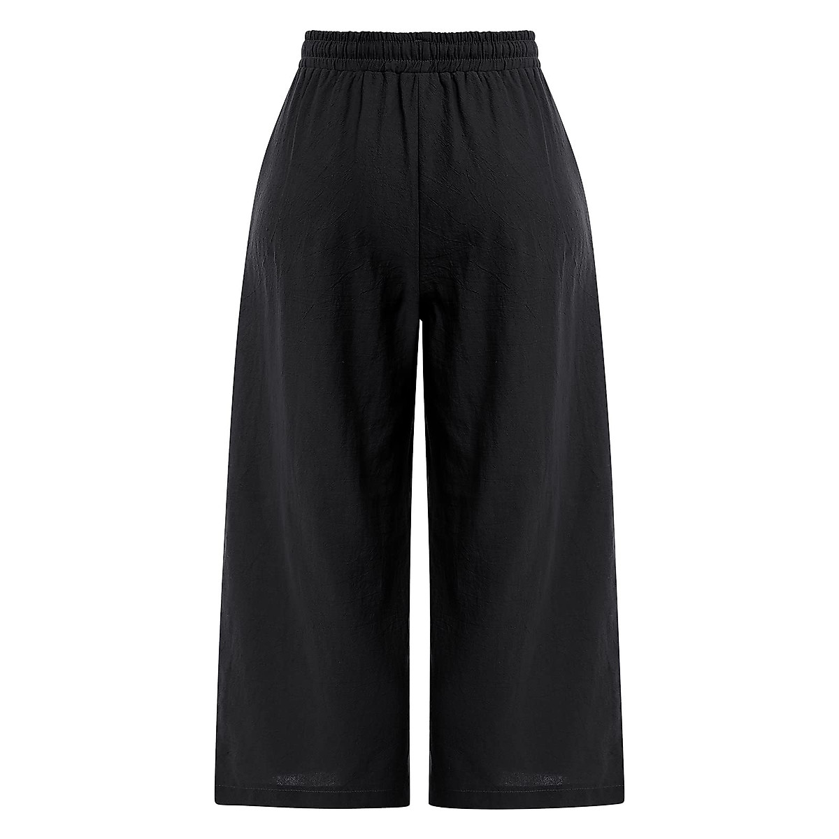 Womens Linen Pants High Waisted Wide Leg Casual Loose Drawstring Trousers Straight Leg Yoga Pants Boho Beach Flowy Pants Palazzo Pants PantalóN De Mujer Women Slacks with Pockets Black a XL