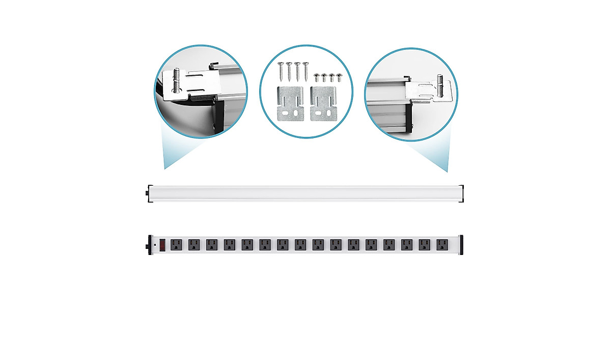 Heavy Duty 16 Outlet Power Strip for Garage & Workshop