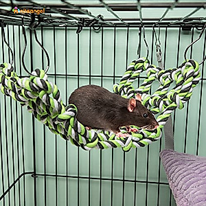 Niteangel Small Animal Activity Toy, Rat and Ferret Cotton Rope Nets (Green)