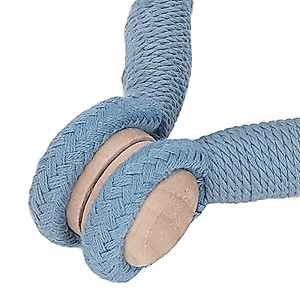 Magnetic Curtain Tiebacks, Boho Curtain Tie Backs Decorative Tie Backs with Durable Wooden Buckle Curtain Holdbacks Holder for Window Draperies(Blue)