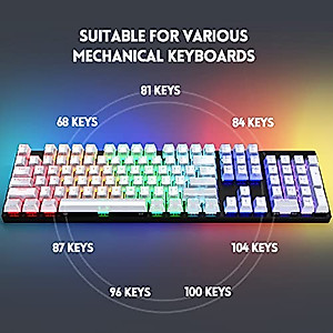 Pudding Keycaps-RisoPhy Double Shot PBT Keycap Set for Mechanical Keyboard,OEM Profile with Keycap Puller,Compatible with 104 Keys Full Size,80%,75%,60% Percent Keyboard-Crystal