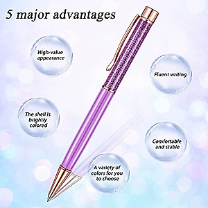 16 Pieces Ballpoint Pens Flower Dynamic Crystal Pens Black Ink Ballpoint Pens Flower Liquid Sand Pen for Birthday, Back to School Seasons, Wedding, Home School Office Supplies (Liquid Style)