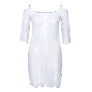 Toxz New Women Sexy Lingerie Strapless Sling Underwear Pajamas Perspective Nightwear,Chemise Teddy Babydoll,Lace Floral Embroidered Sleepwear