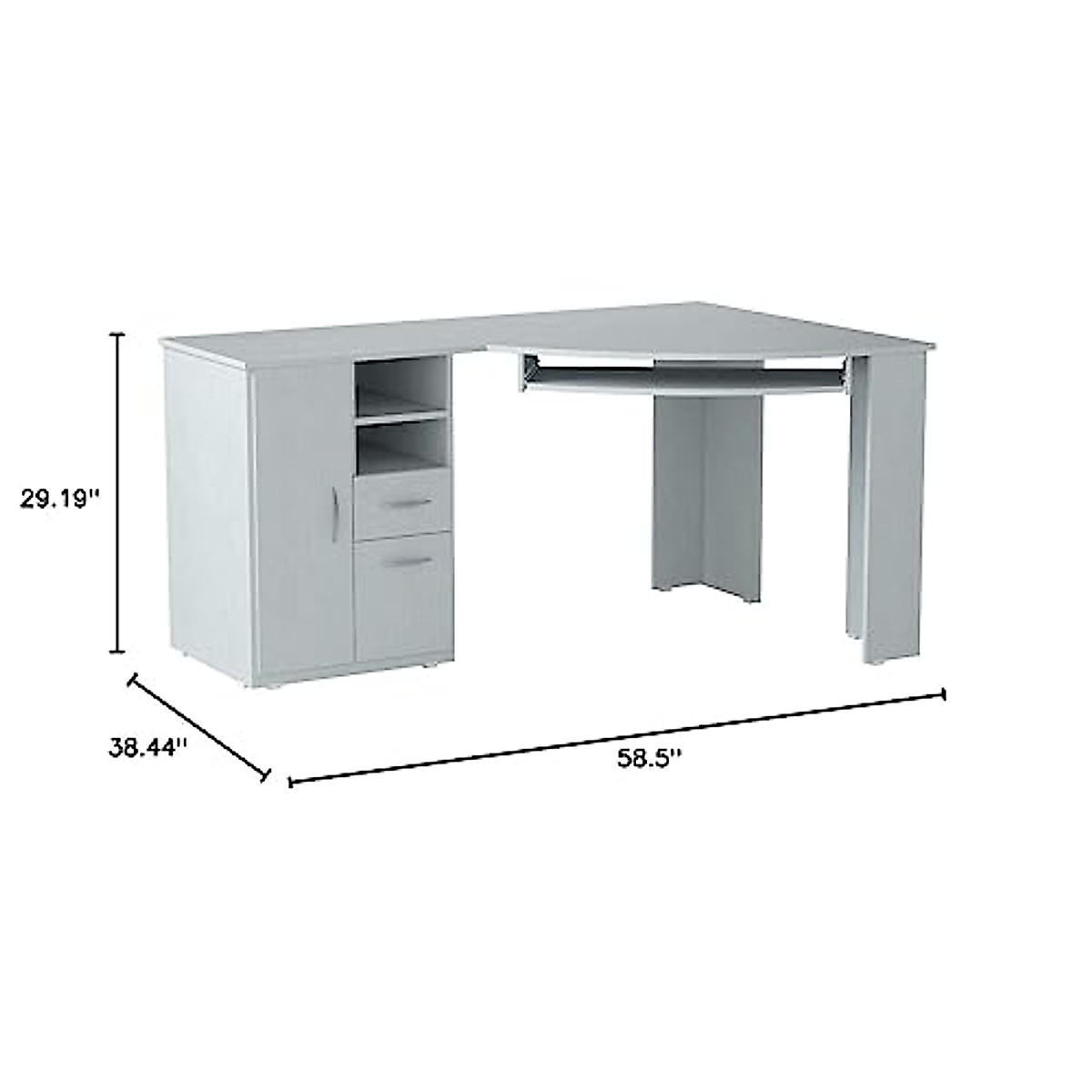 Inval ET-3415 Computer Desk, Washed Oak