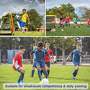 Poray Portable Soccer Goal Net for Kids & Adults,Set of 2,Pop Up 4FT Soccer Goal with 210D Oxford & 8 Field Marker Cones & Extra Stakes,Birthday Gift & Fun for Backyard and Soccer Training