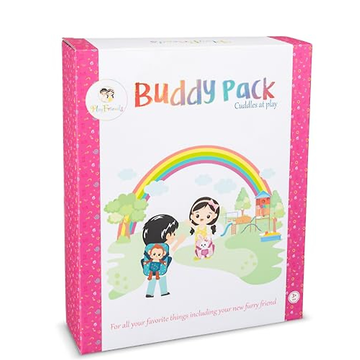 Play Friends Toddler Backpacks for Girls 2-4 - Small Size Kids Backpack with Cute Rabbit Plush Toy Great as School Bag, Travel Bag - Birthday Gift for Girls 3 Years Old