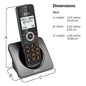 AT&T GL2101-2 DECT 6.0 2-Handset Cordless Home Phone with Call Block, Caller ID, Full-Duplex Handset Speakerphone, 2" White Backlit Display, Lighted Keypad (Graphite & Black)