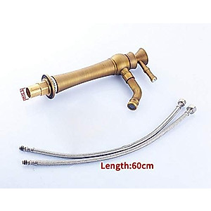 TECKI Kitchen Taps Basin Faucet Brass Bathroom Balcony Vintage Style Single Handle Hot & Cold Water Sink Faucet Bath Accessories