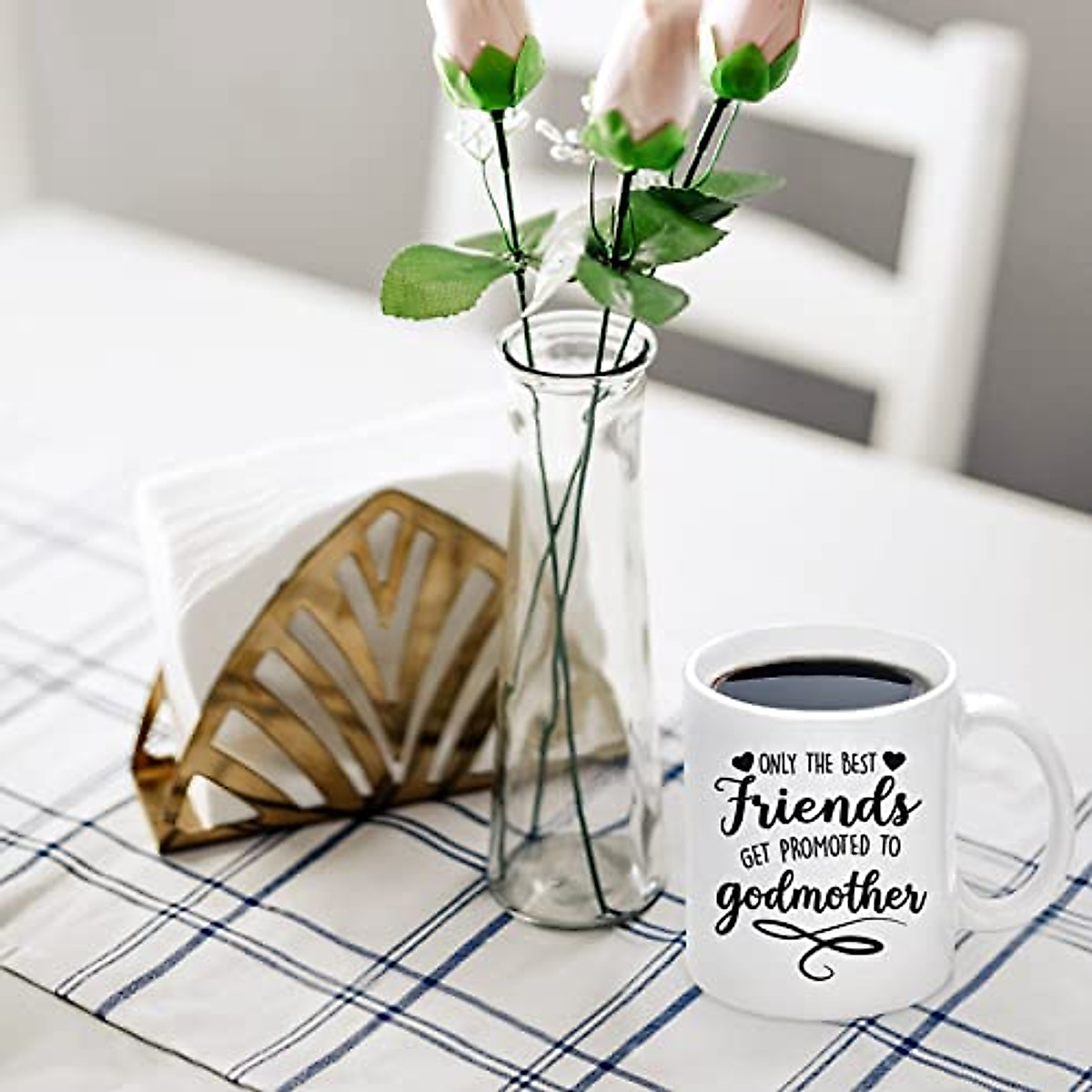 Godmother Gift - Only the Best Friends Get Promoted to Godmother Mug - Godmothers Proposal Gift - Gifts for Godmother From GodKids - Pregnancy Announcement Gift for Friends - Baptism Keepsake 11 Oz