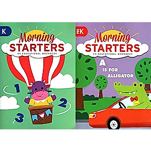 PRE-K & Kindergarten - Morning Starters Educational Workbooks - Set of 2 Books - v10