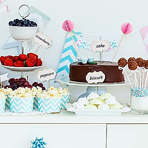 50 Pieces Cheese Markers for Charcuterie Board Buffet Labels Food Tags Blank Toothpick Flags Appetizer Signs Chalkboard Cupcake Toppers Picks for Wedding Birthday Party Decorations (White)