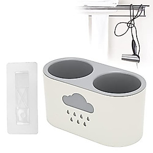 ZJchao Hair Dryer Holder, Wall Mounted Blow Hair Dryer Rack Multifunctional Storage Organizer Punch Free Hair Styling Tools Bathroom Organize Basket Vanity Tray for Bedroom Home Salon