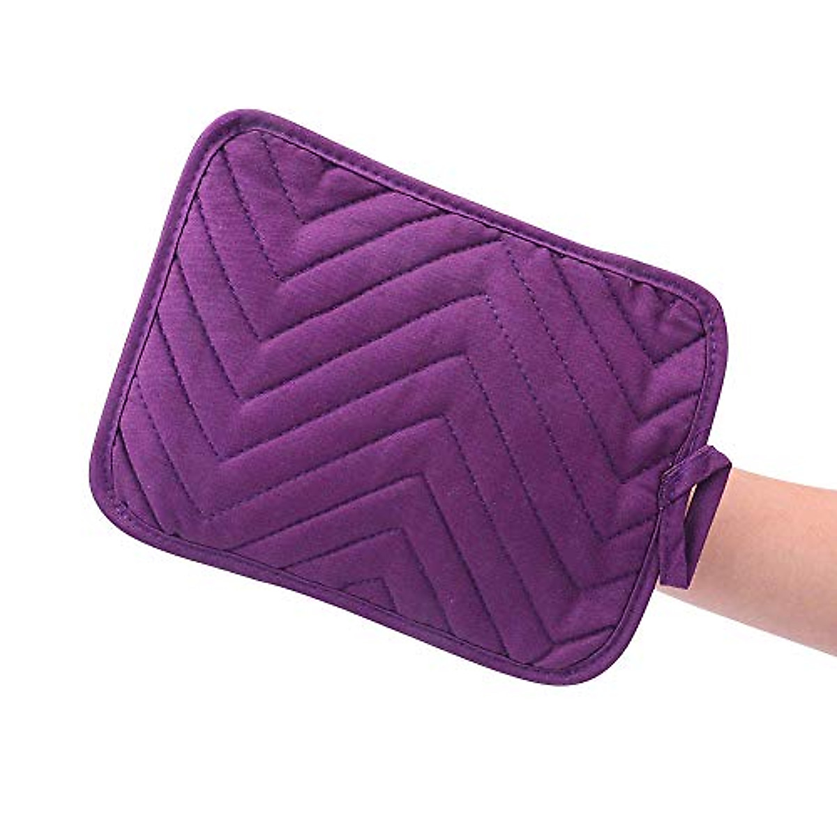 Anyi Pot Holders for Kitchen Heat Resistant, Cotton Hot Pads for Kitchen Counter Table, Purple Kitchen Pot Holders with Pocket