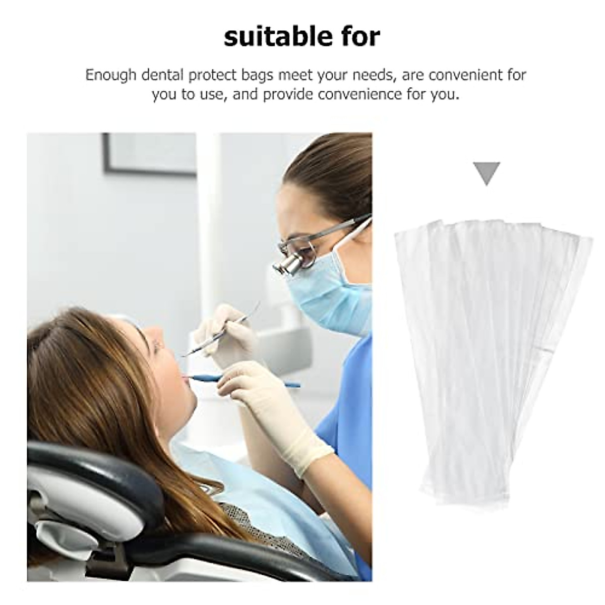 Healifty 500Pcs Professional Dental Protection Bags X-ray Transducer Pockets Sealing Bags