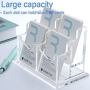 SANRUI Vertical Business Card Holder, Acrylic Business Card Display，Clear Desktop Business Card Stand for Exhibition, Home & Office