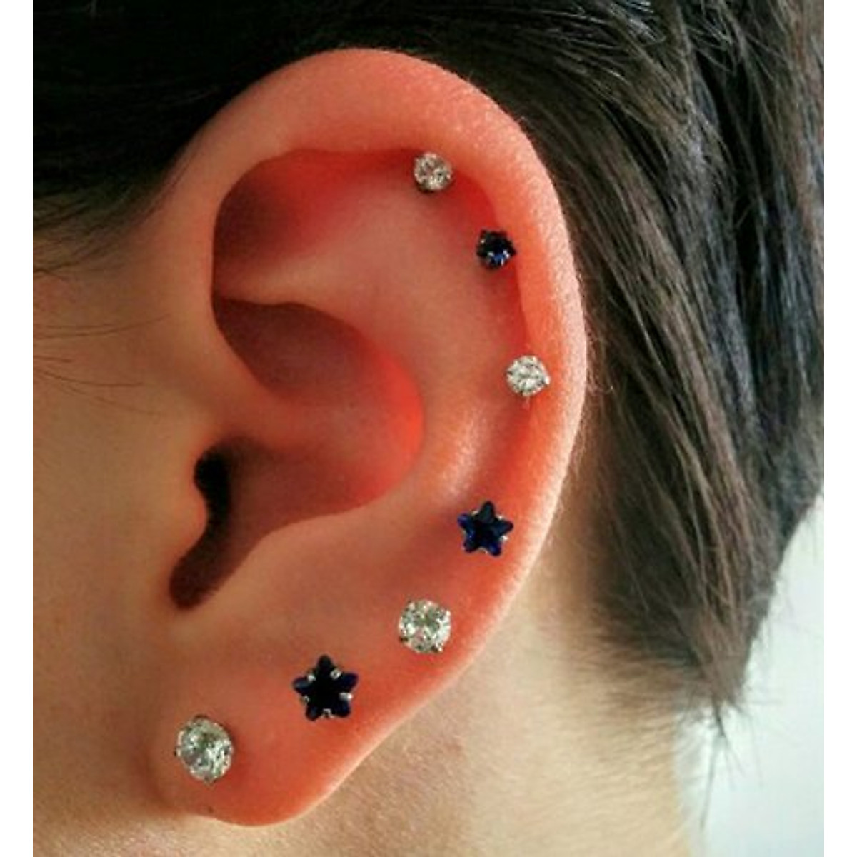 Briana Williams 16G Cartilage Earring Stud Tragus Forward Helix Piercing Jewelry Stainless Steel Lip Ear Piercing Jewelry for Women Men