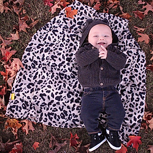 Nursing Cover Carseat Canopy-Multi-USE Soft Stretchy Car Seat Covers for Nursing Scarf, Breast Feeding, High Chair, Shopping Cart Cover, Park Swing, Changing Table Cover-Girl or Baby Boy-Cheetah Print