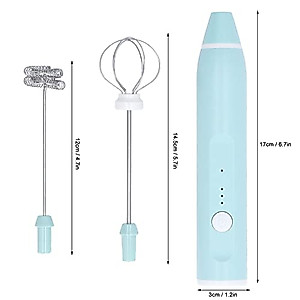 Handheld Foam Maker Powerful Milk Frother Automatic Cream Blender with 2 Eggbeater Heads Cordless Electric Milk Frothers for Coffee Cappuccino Latte Matcha Hot Chocolate (3#)