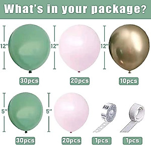 126PCS Sage Olive Green Pink Gold Safari Jungle Balloons Balloon Garland Arch Kit, Safari Jungle Theme Birthday Baby Bridal Shower Party Decorations Supplies for Boy