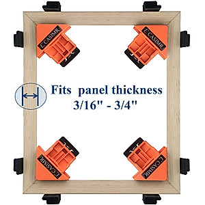 C CASIMR 90 Degree Corner Clamp, 4PCS Adjustable Single Handle Spring Loaded Right Angle Clamp,Swing Woodworking Clip Clamp Tool