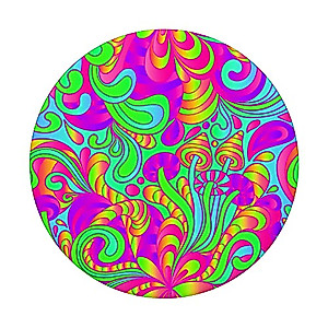 Retro Groovy Trippy Hippie 70s Aesthetic Mushroom Funky Cool PopSockets Swappable PopGrip